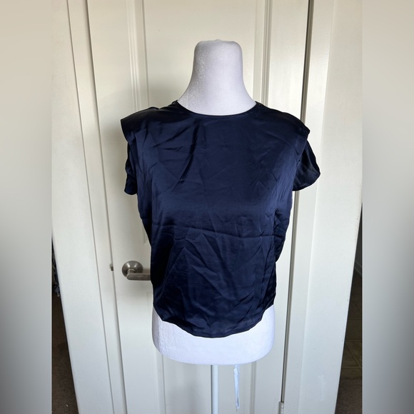 Tops | Bluebird Canyon Silk Navy Rita Top | Poshmark